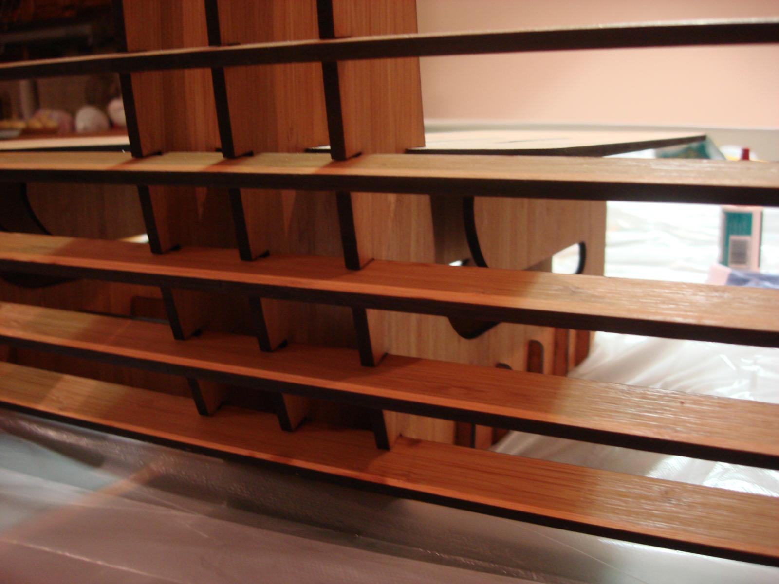 Laser cut bamboo TV stand – Madox.NET