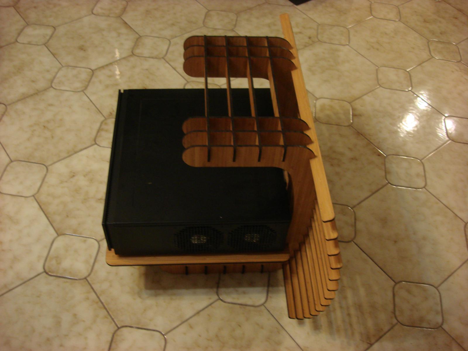 Laser cut bamboo TV stand – Madox.NET